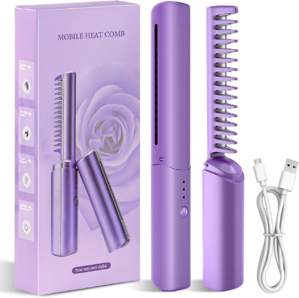 Meneflix Portable Mini Hair Straightener Cordless Rechargeable Mini Ad ...